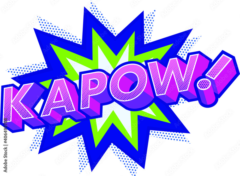 Kapow Effect with Halftone in Comic Book Style. Vector Design Element ...
