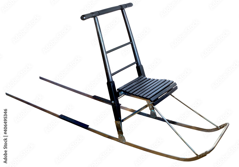 traditional scandinavian sleigh isolated on white background. Kicksled ...