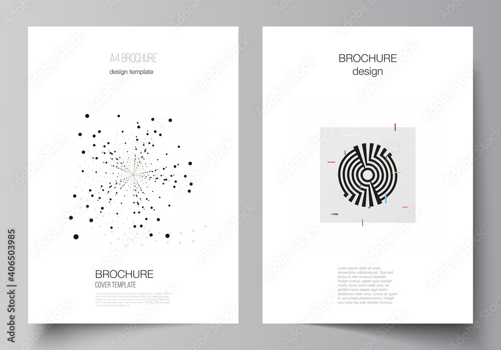 Vector layout of A4 cover design templates for brochure, flyer layout ...