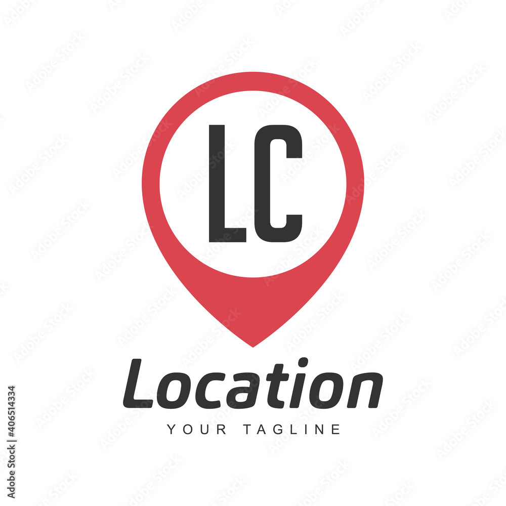 LC Letter Logo Design with Location Pin Icon, Location or Travel Logo ...