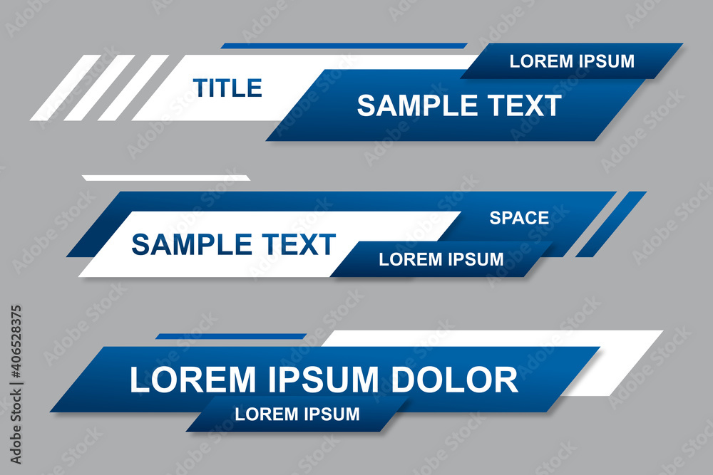 Modern geometric lower third banner template design. Colorful lower thirds set template vector ...
