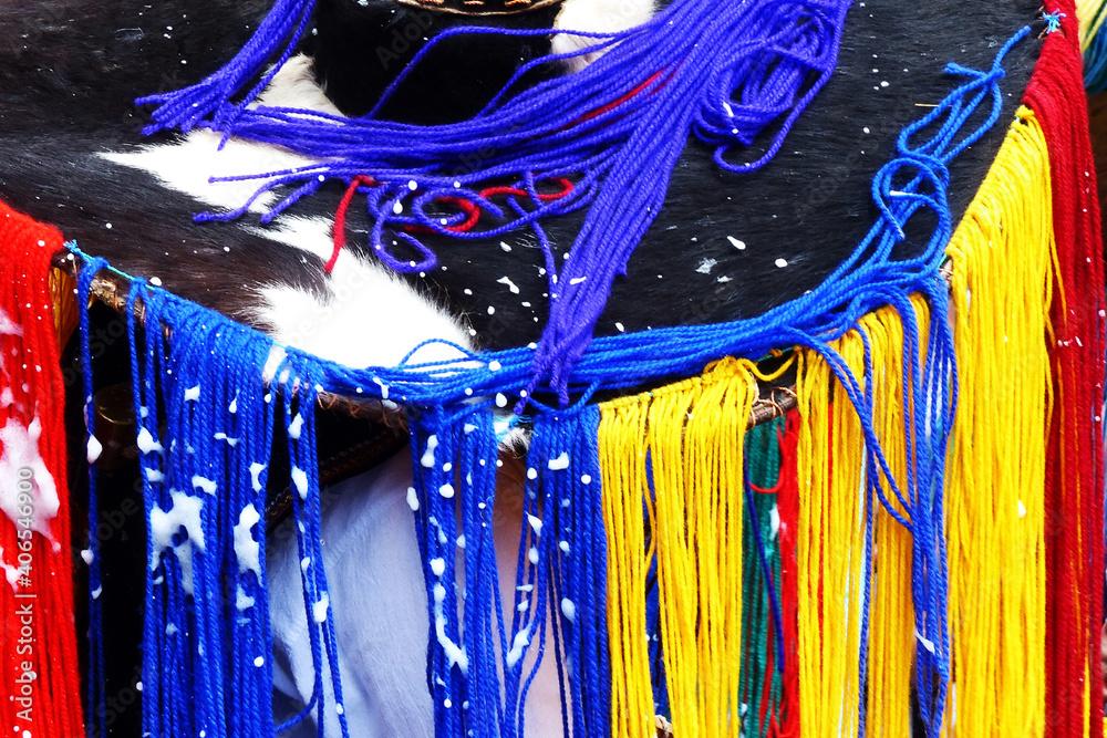 Hat of mythical character of Taita Carnival, represents abundance and ...