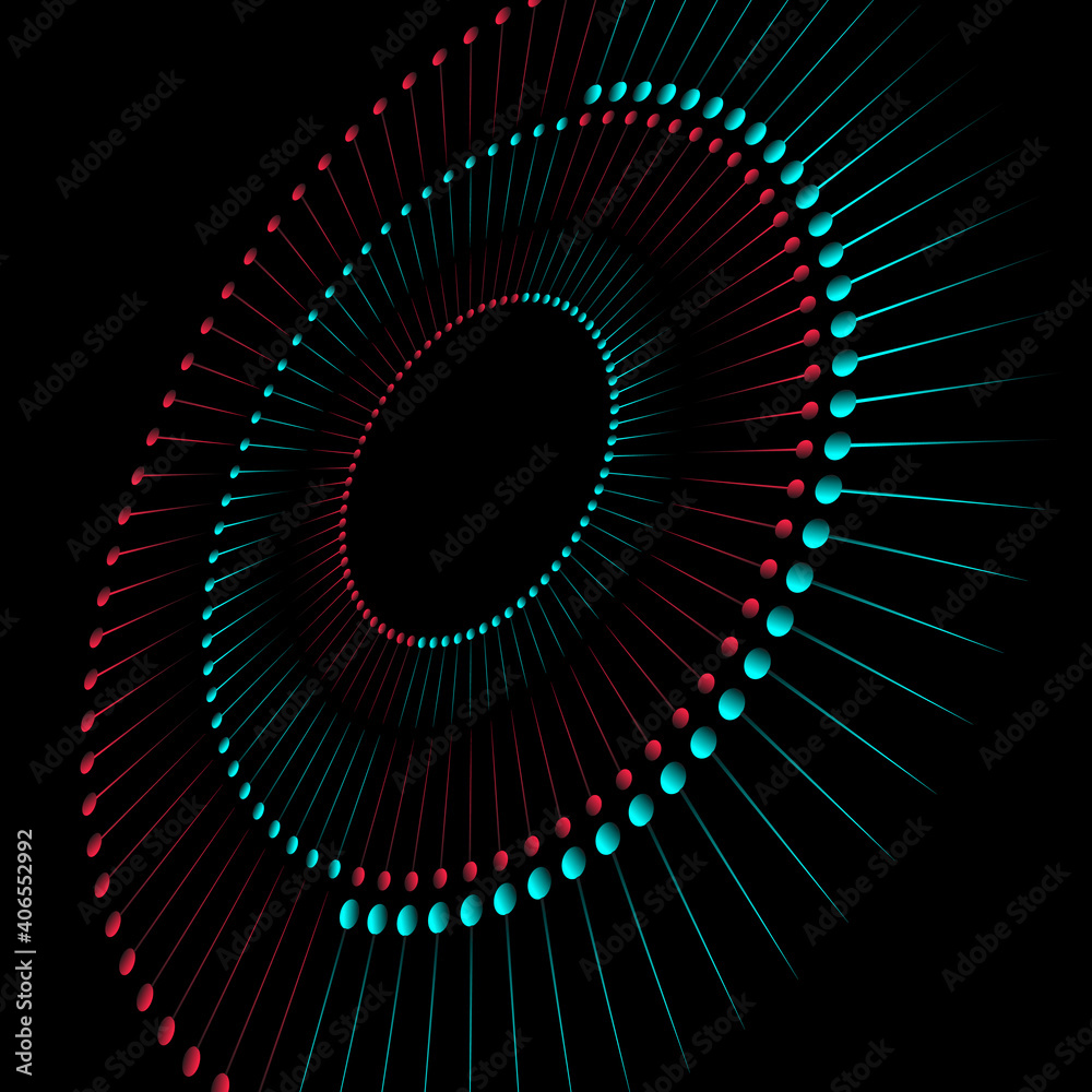 Futuristic abstract blue red gradient wave line vector with Memphis on ...