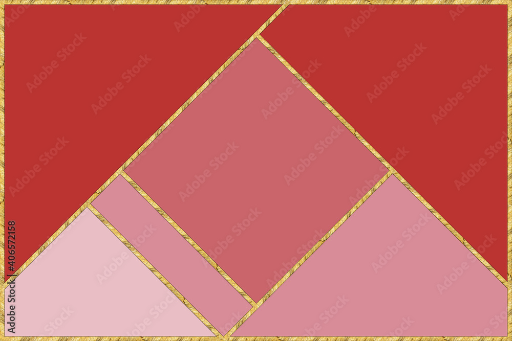 Modern mosaic, inlay. Illustration in stained glass style. Art deco ...