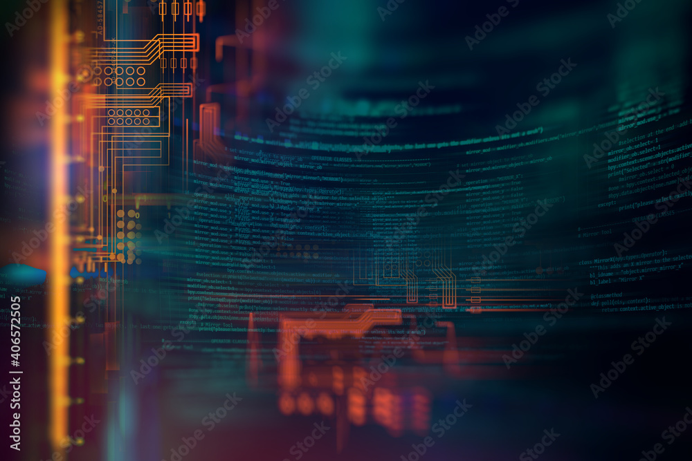 Programming code abstract technology background of software developer ...