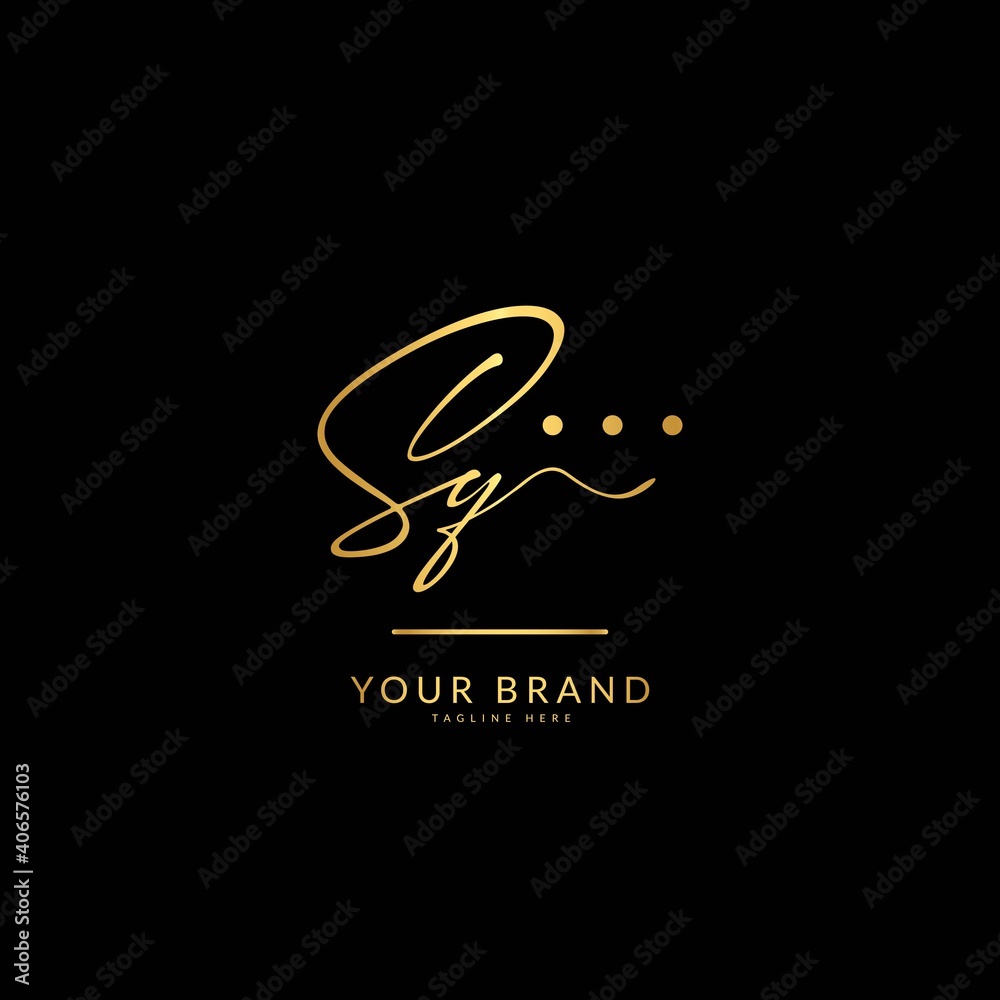 Initial letter SY. Monogram signature logo design template. Minimalis ...