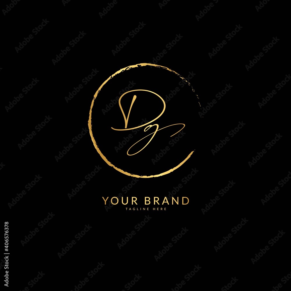 Initial letter DG. Monogram signature logo design template. Minimalis ...