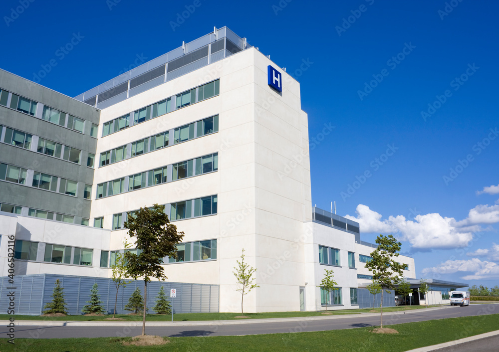 Modern hospital building exterior Stock Photo | Adobe Stock