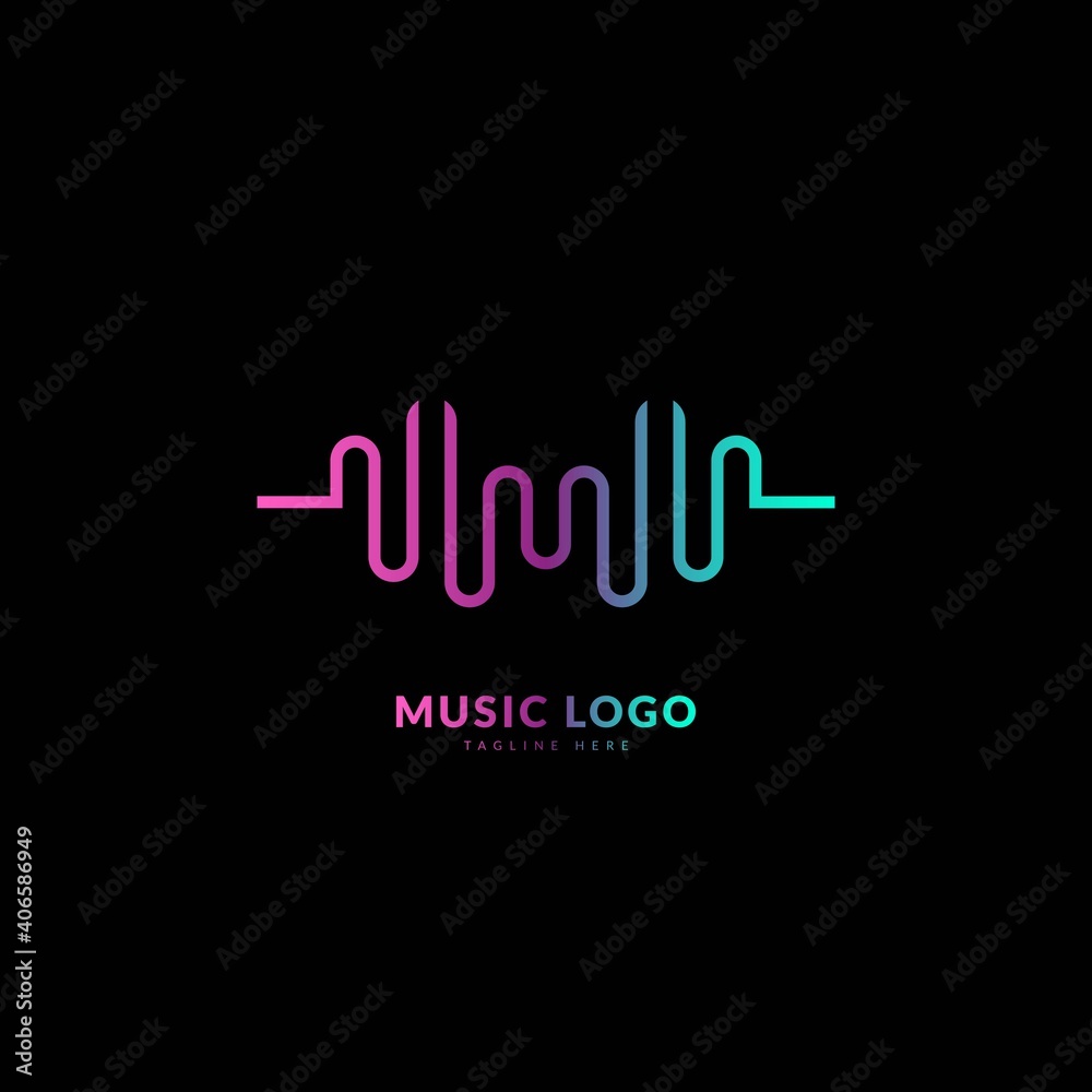 Initial letter M. Music wave logotype. Elegant music sound logo fit for ...