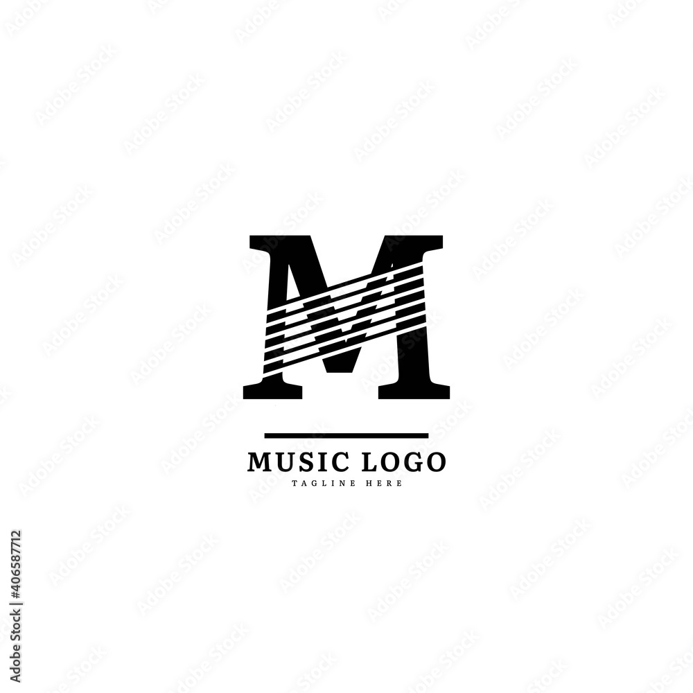 Initial letter M. Music logotype. Elegant music sound logo fit for ...