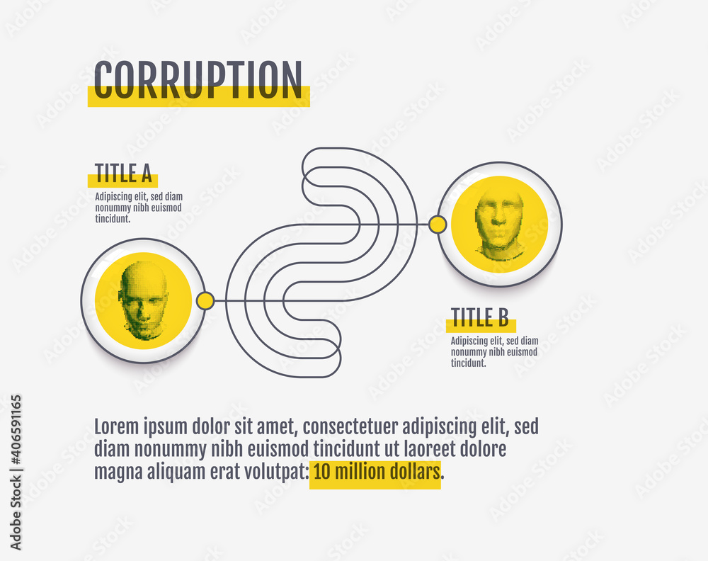 Corruption infographics template. Graphic concept for your design. Can ...