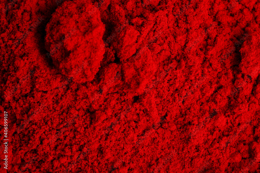 Macro of red gulal ( kumkum) Indian traditional powder. Stock Photo ...