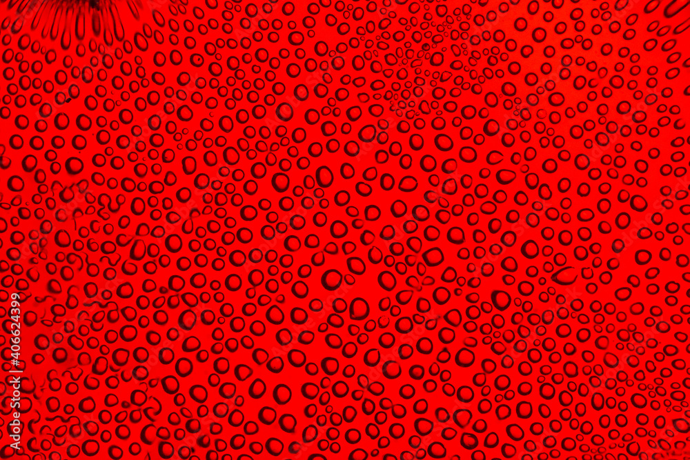 Abstract red colored oxygen bubbles background. Red bubbles texture ...