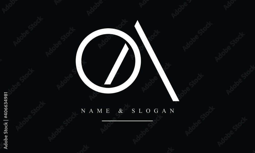 OA, AO, O, A abstract letters logo monogram Stock Vector | Adobe Stock