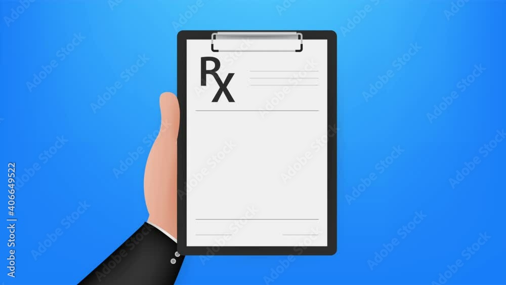 Blank Rx prescription form isolated on white background. stock ...