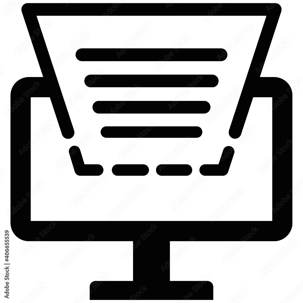 Vetor de Pictogramme ordinateur / dématérialisation / numériser ...