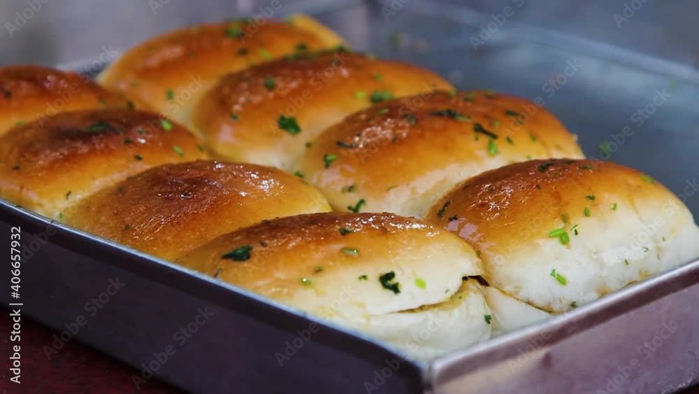 Closeup video of freshly baked and toasted Butter Pav (Indian Bread ...