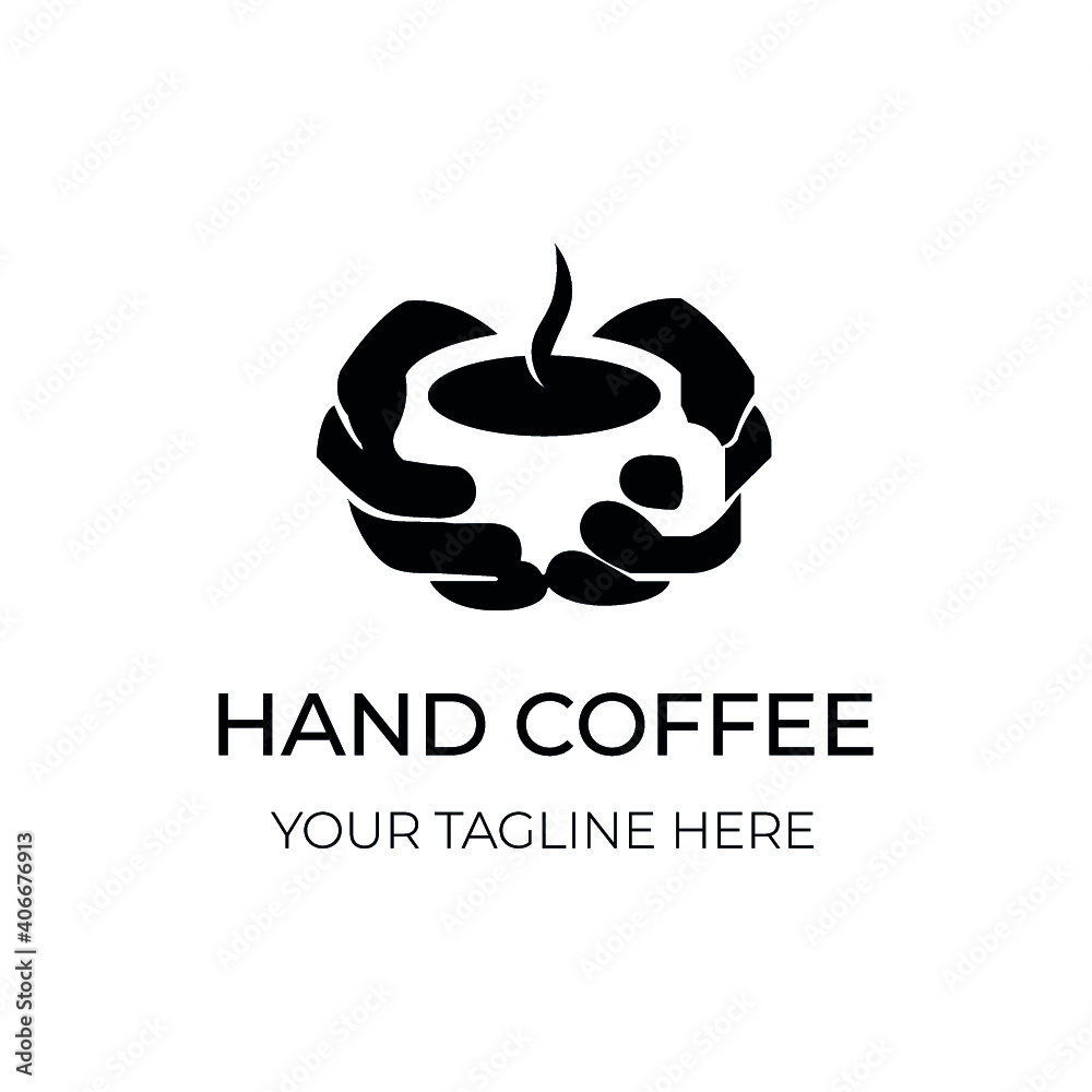 Hand coffee logo for restaurant, coffee cup logo, logo for coffee ...