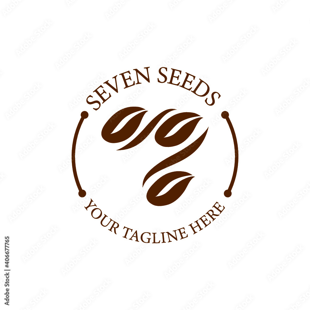 seven seeds, coffee company logo, cafe logo, caffeine logo Stock Vector ...