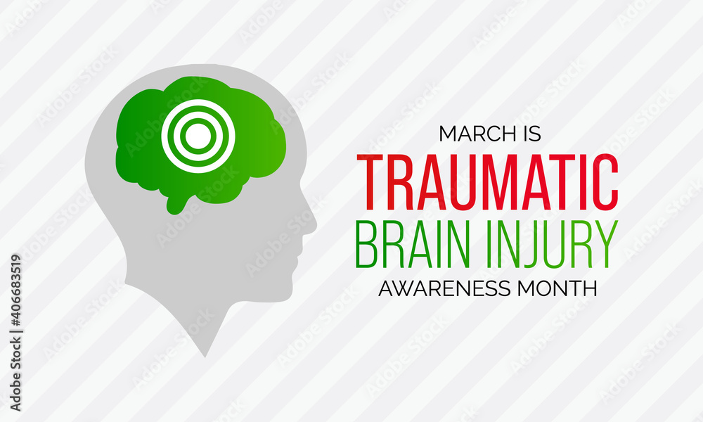 Vetor de Vector illustration on the theme of Traumatic Brain Injury ...