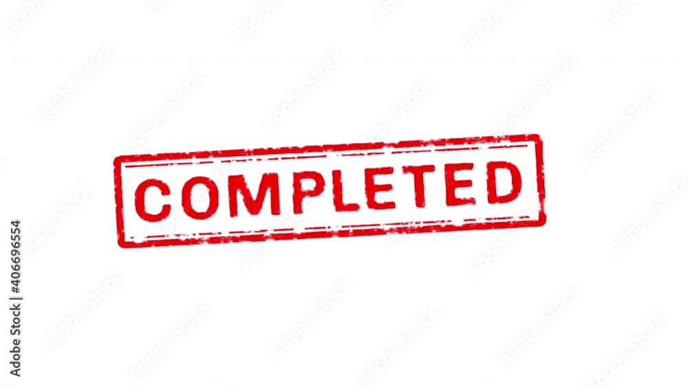 Completed Text Stamp effects Animation on White Background and Green ...