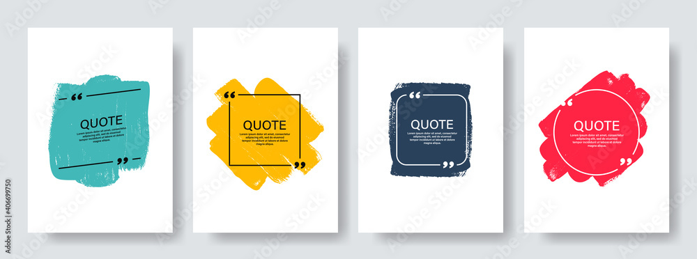 Quote box frame, big set. Texting quote boxes. Blank template quote ...