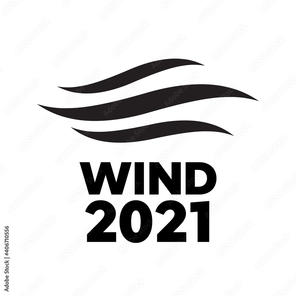 Simple flat wind pictogram. Cold weather symbol. Air icons vector set ...