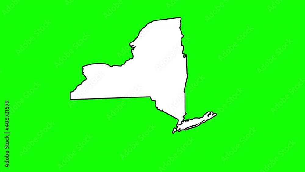 New York State of USA with pointer in capital city Albany. Animated ...