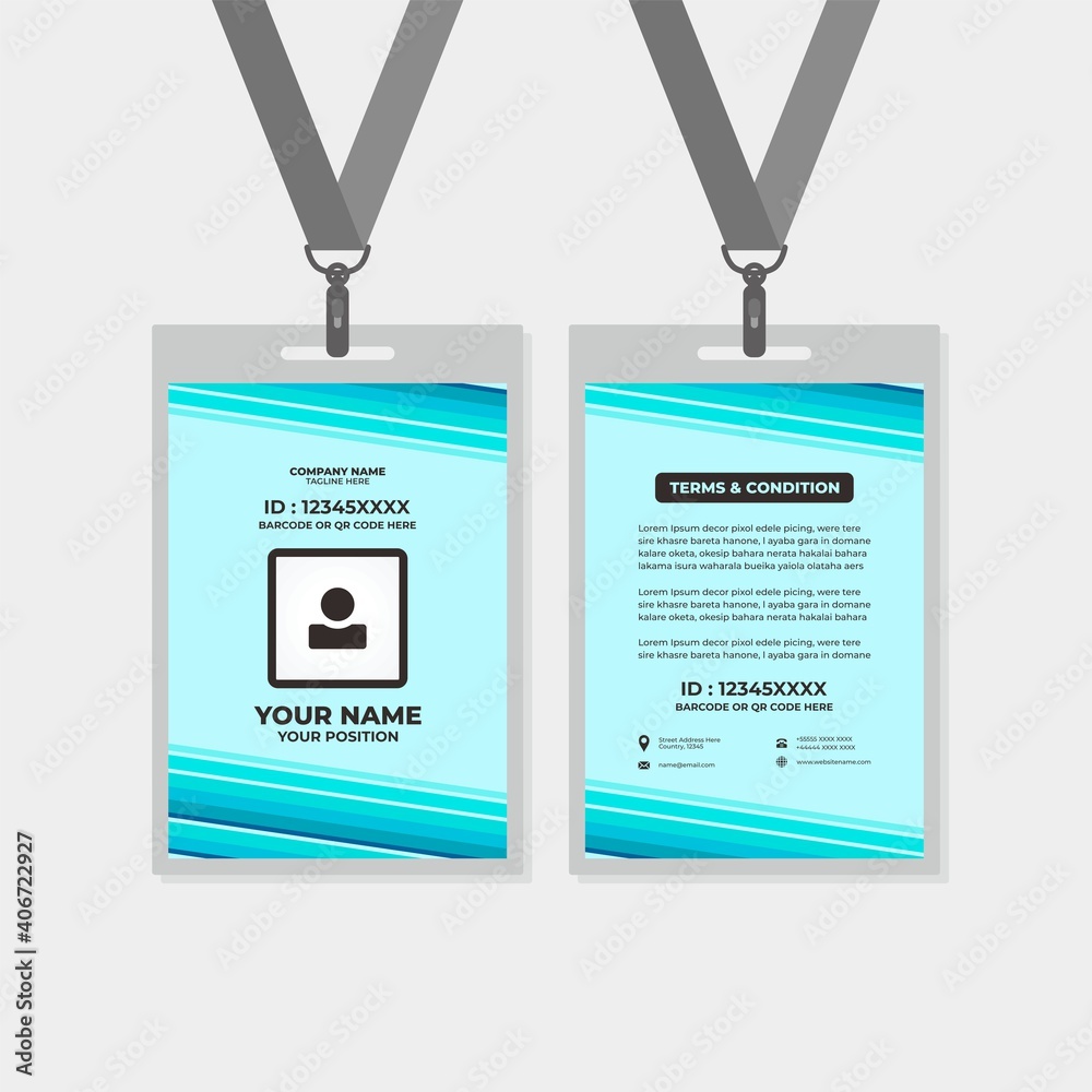 design template of id card, for name tag, committee, office, member ...