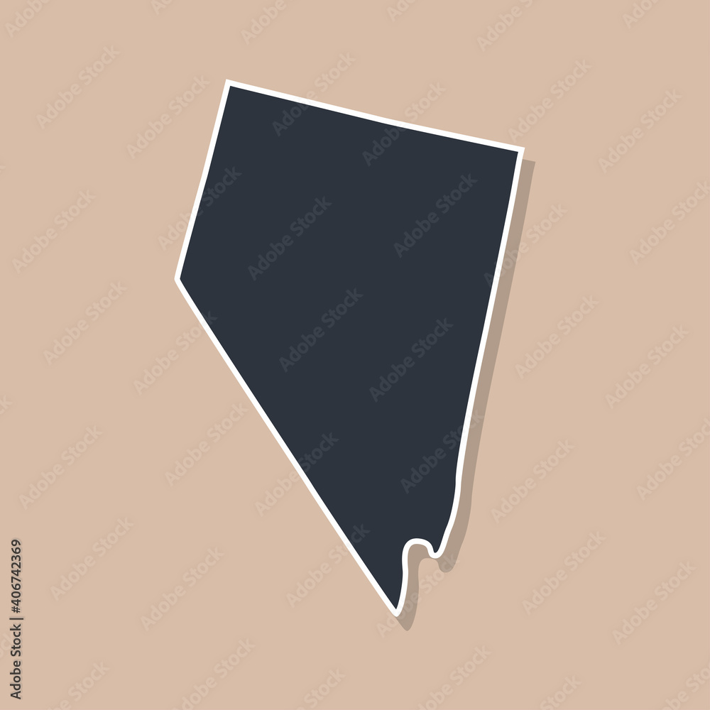 Nevada state borders, United States of America. Nevada border map ...