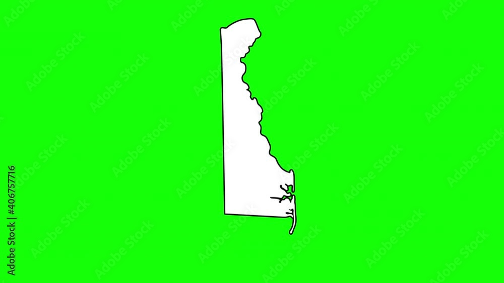 Delaware State of USA with pointer in capital city Dover. Animated ...