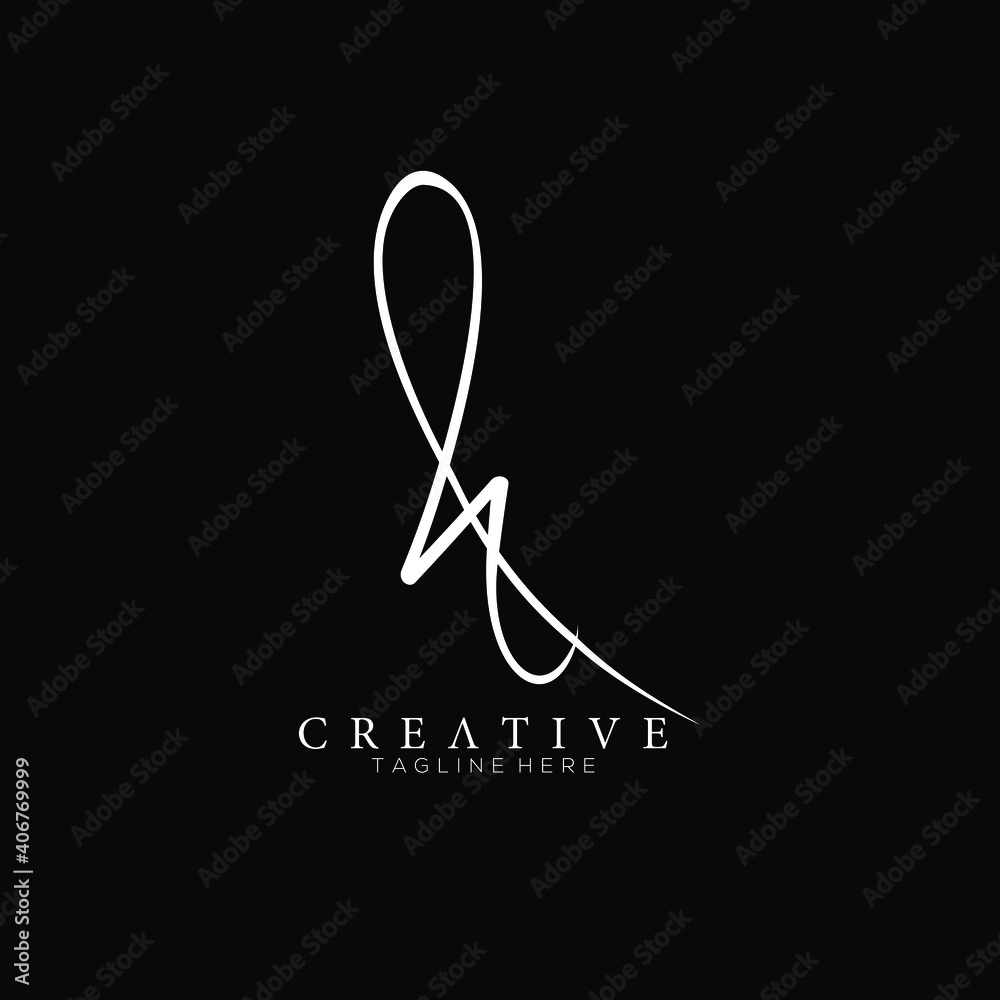 Elegant Letter H White Handwriting Signature Logo Design Template Stock ...