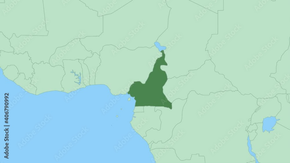 Map of Cameroon with pin of country capital. Cameroon Map with ...