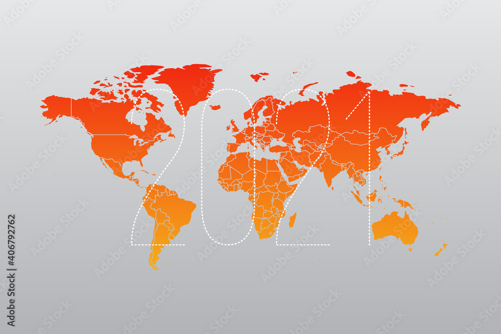 2021 World map infographic symbol. International illustration vector ...
