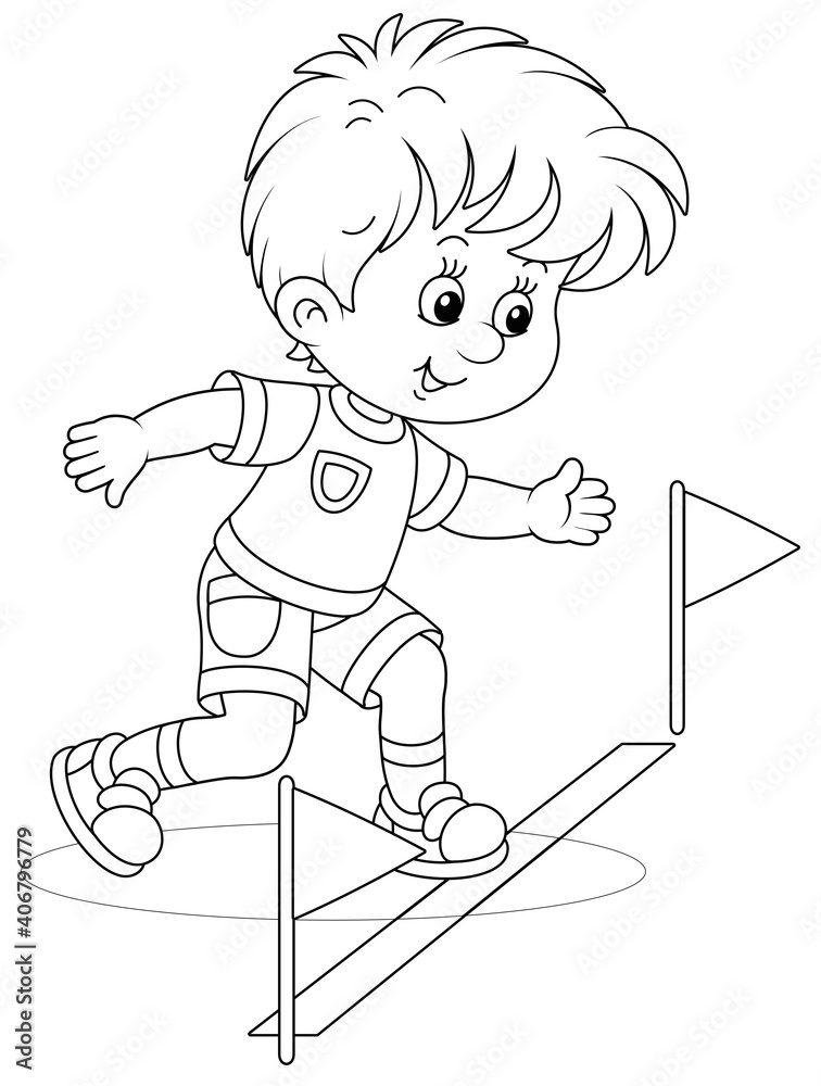 Little boy at the start of a running race at an athletics competition ...