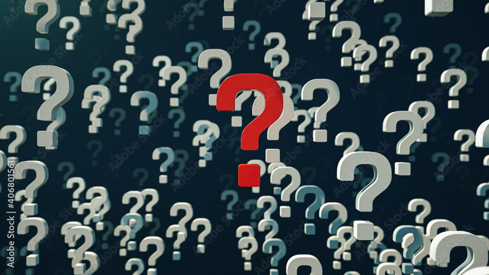Many Question Marks And Red Question Mark Stock Illustration | Adobe Stock