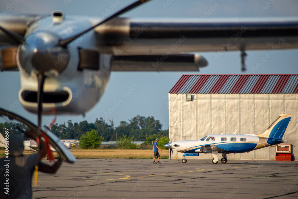small propeller plane at the airport Stock Photo | Adobe Stock