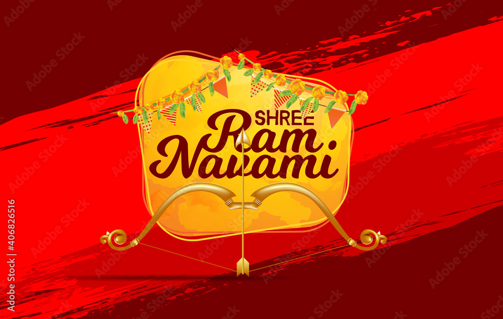 Ram Navami vector illustration religious holiday india. Shree Ram ...