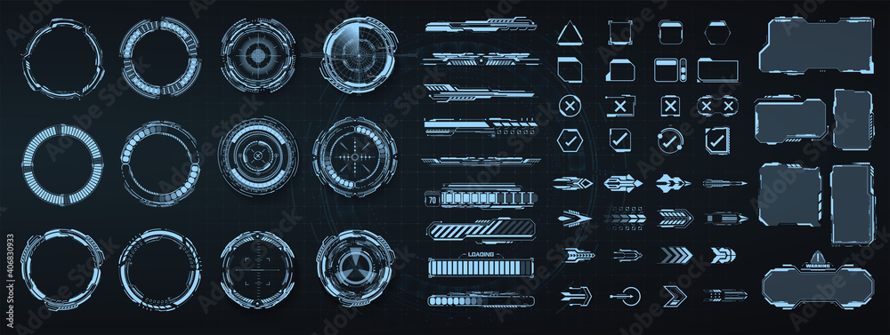 Circle Abstract digital technology UI, UX Futuristic HUD, FUI, Virtual ...