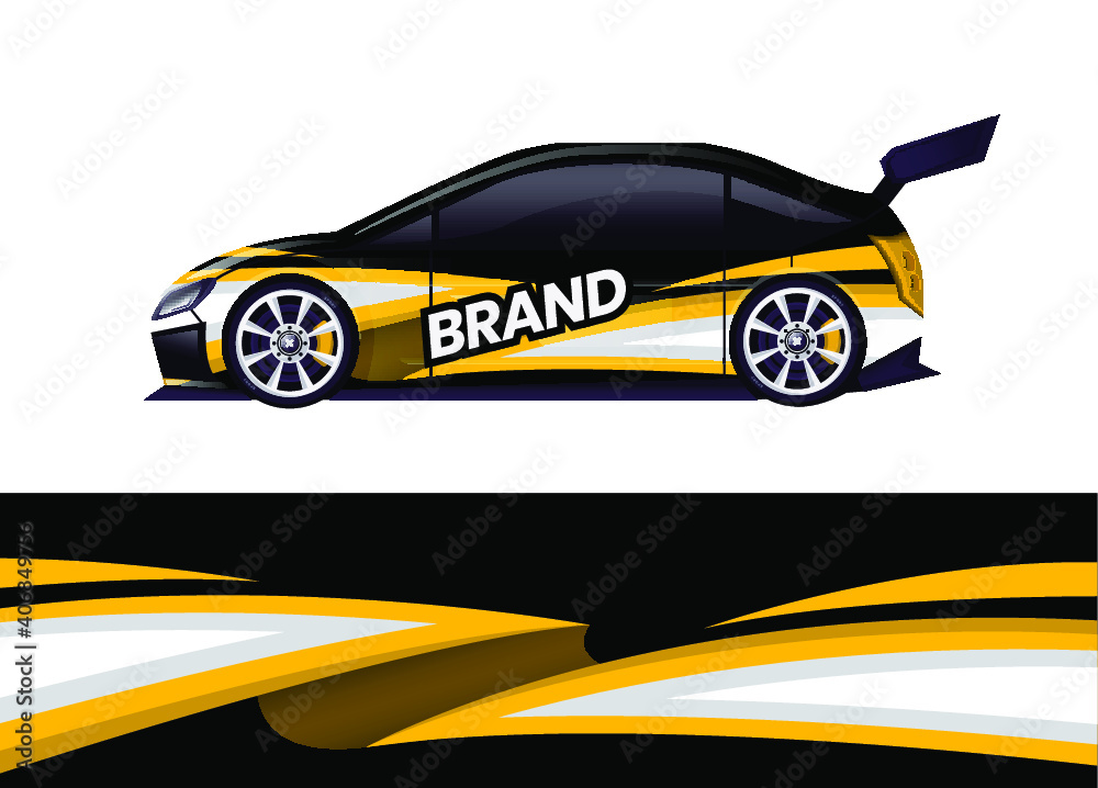 Stockvector Car decal wrap design vector. Abstract background for ...