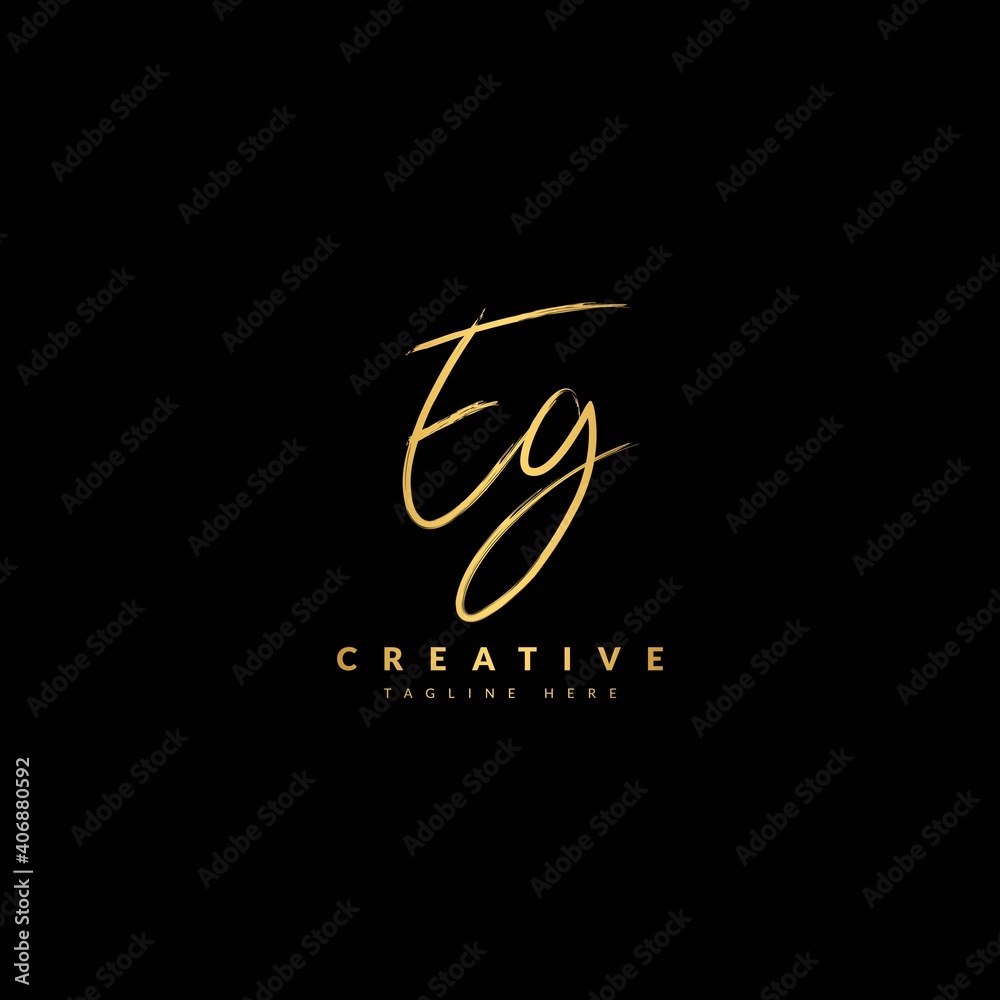 Initial EG handwritten signature logotype. Typography for company and ...