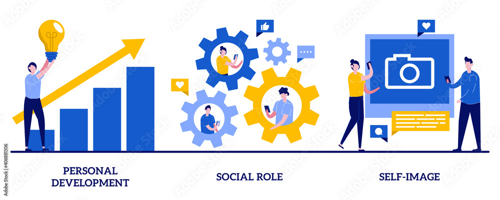 Vettoriale Stock Personal development, social role, self-image concept ...
