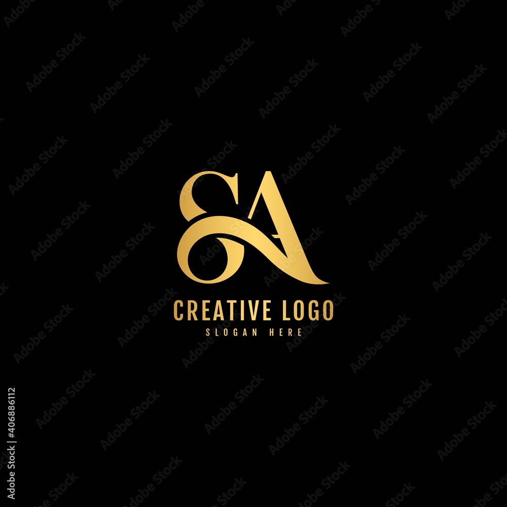 SA Combination text logotype. Minimalist letter concept. Typography for ...