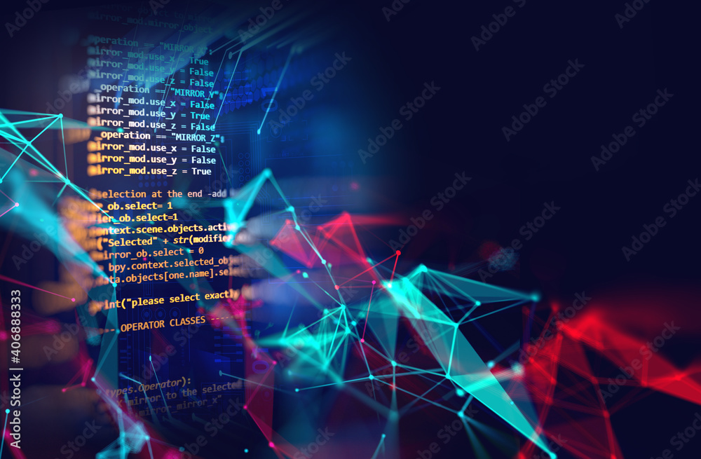 Programming code abstract technology background of software developer ...