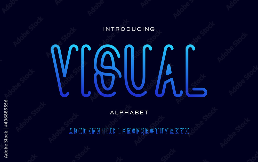 Line alphabet fonts. Typography for a design, poster, banner, etc ...