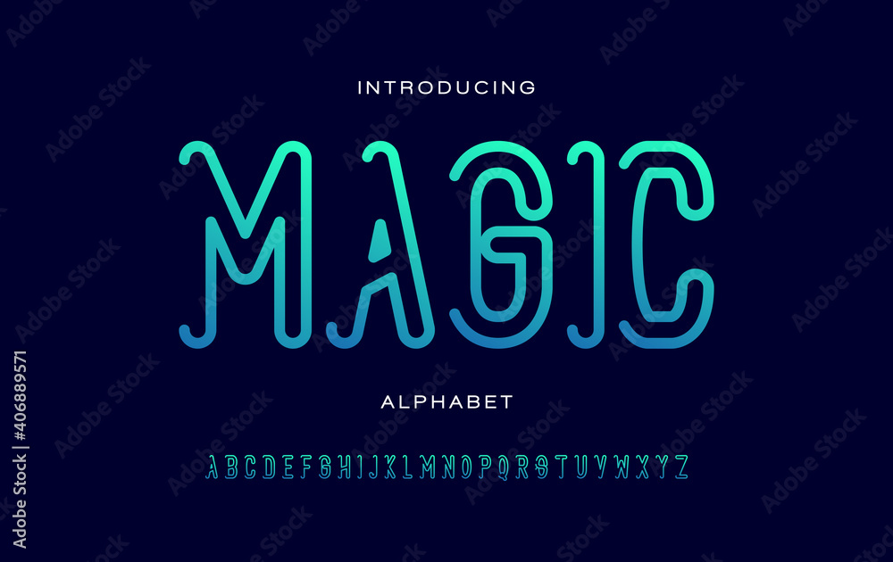 Line alphabet fonts. Typography for a design, poster, banner, etc ...