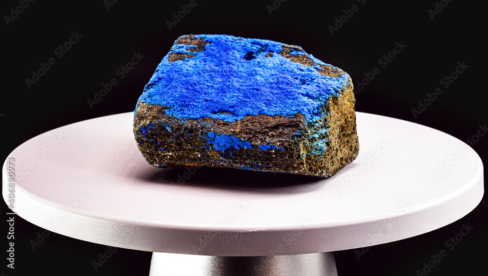 Cobalt on ore, blue pigment on rock. Used as a dye throughout the world ...