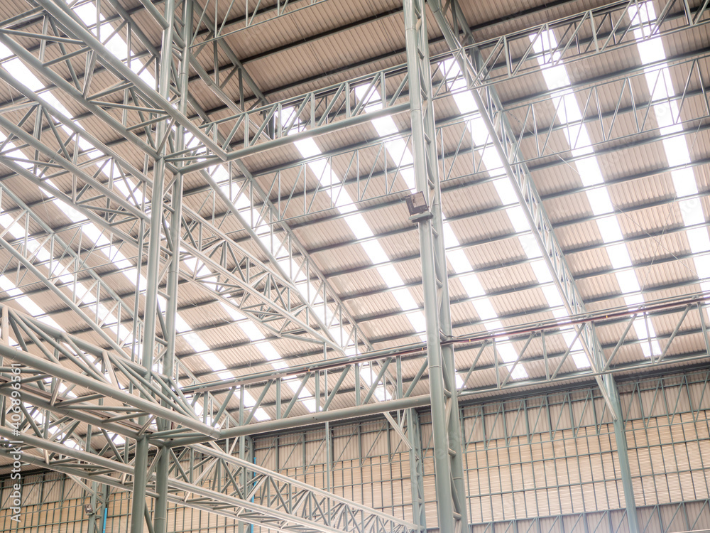 Hall Roof steel structure the modern design. Stock Photo | Adobe Stock
