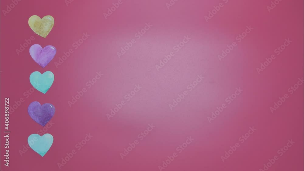 Stop Motion of seamless loop paper cut watercolor hand painted colorful ...