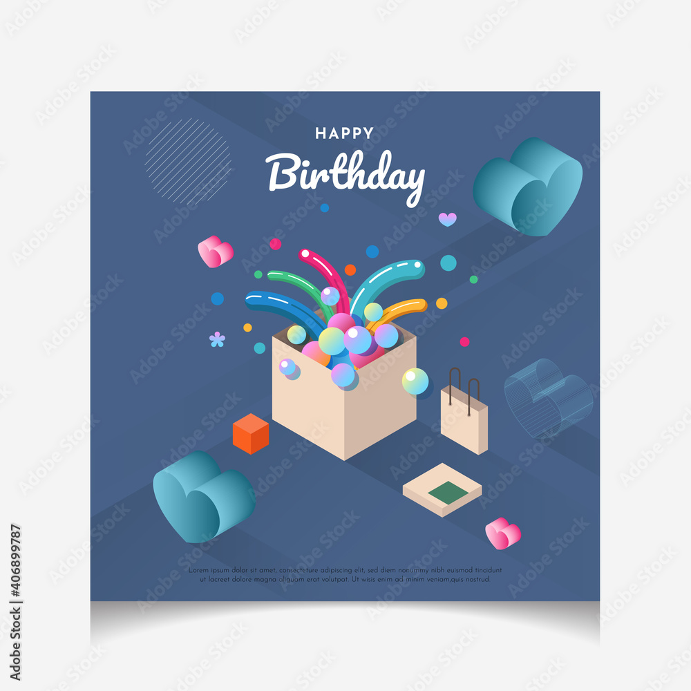 Happy birthday and gift box for you Vector design Stock Vector | Adobe ...